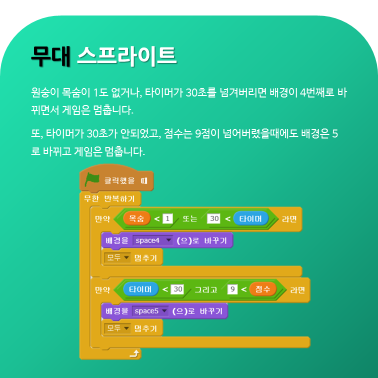 코딩교육 스크래치로 원숭아 번개를 피해 게임 만들기 네이버 블로그