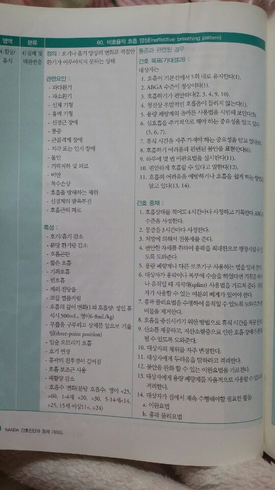 Nanda 간호진단과 중재 가이드 절판된 책 비효율적 기도청결 진단 네이버 블로그