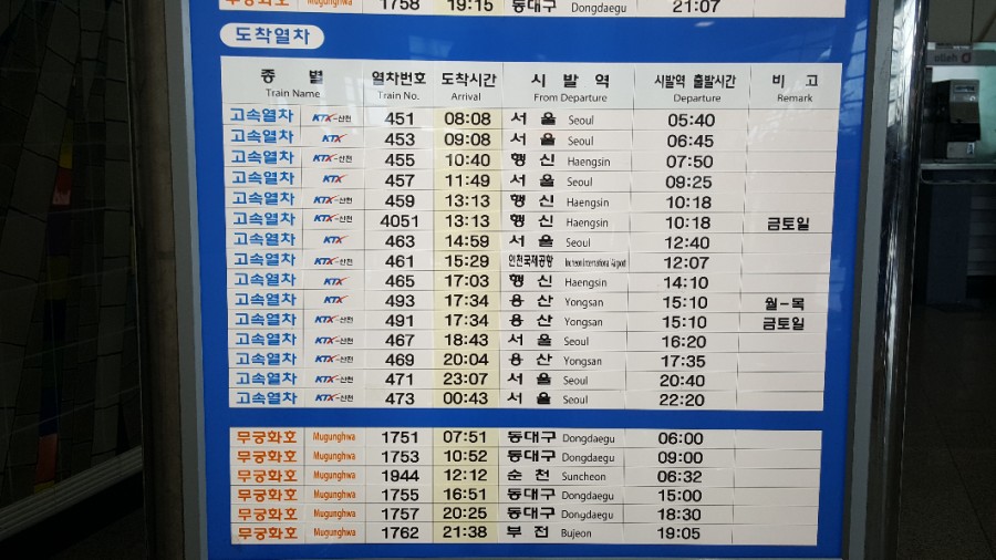 포항역 Ktx 열차 기차 시간표 운임 요금표 동해선 무궁화호 시간표 네이버 블로그