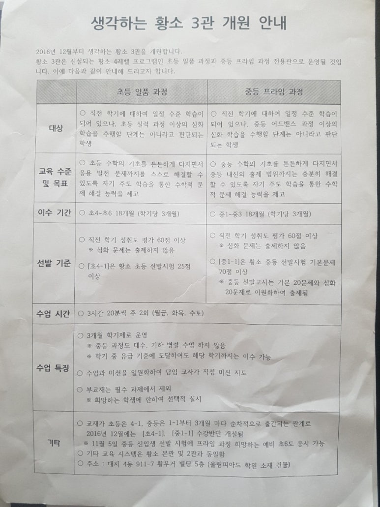 대치동 수학학원 생각하는 황소 테스트 네이버 블로그