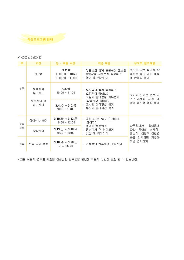어린이집 적응 기간 신입원아 적응프로그램 영아반 네이버 블로그