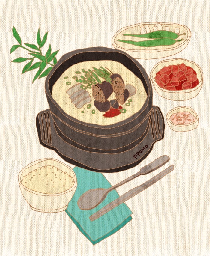 음식일러스트 37 순대국밥 일러스트 by 뽀모 : 네이버 블로그