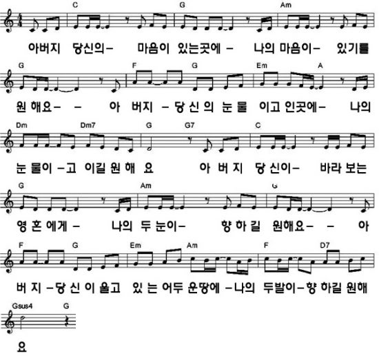 하나님 아버지의 마음 악보 입니다~~! : 네이버 블로그