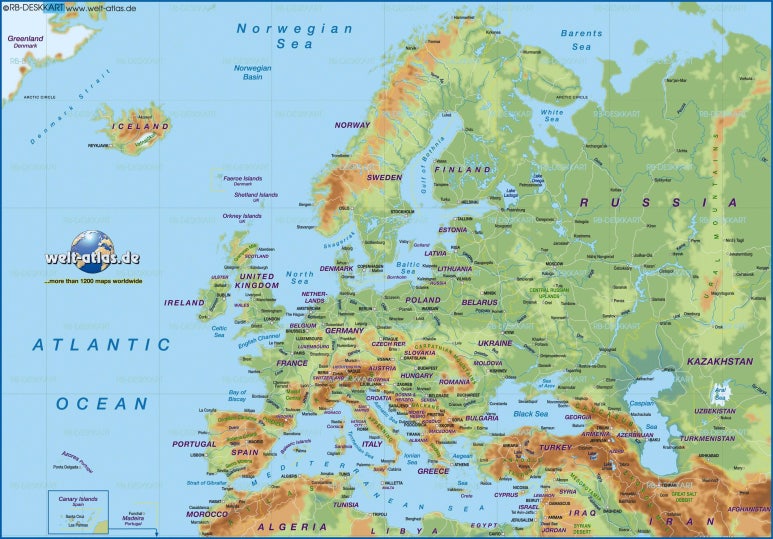Atlas Karta Europa Europe Map Countries Karta Europa European ...
